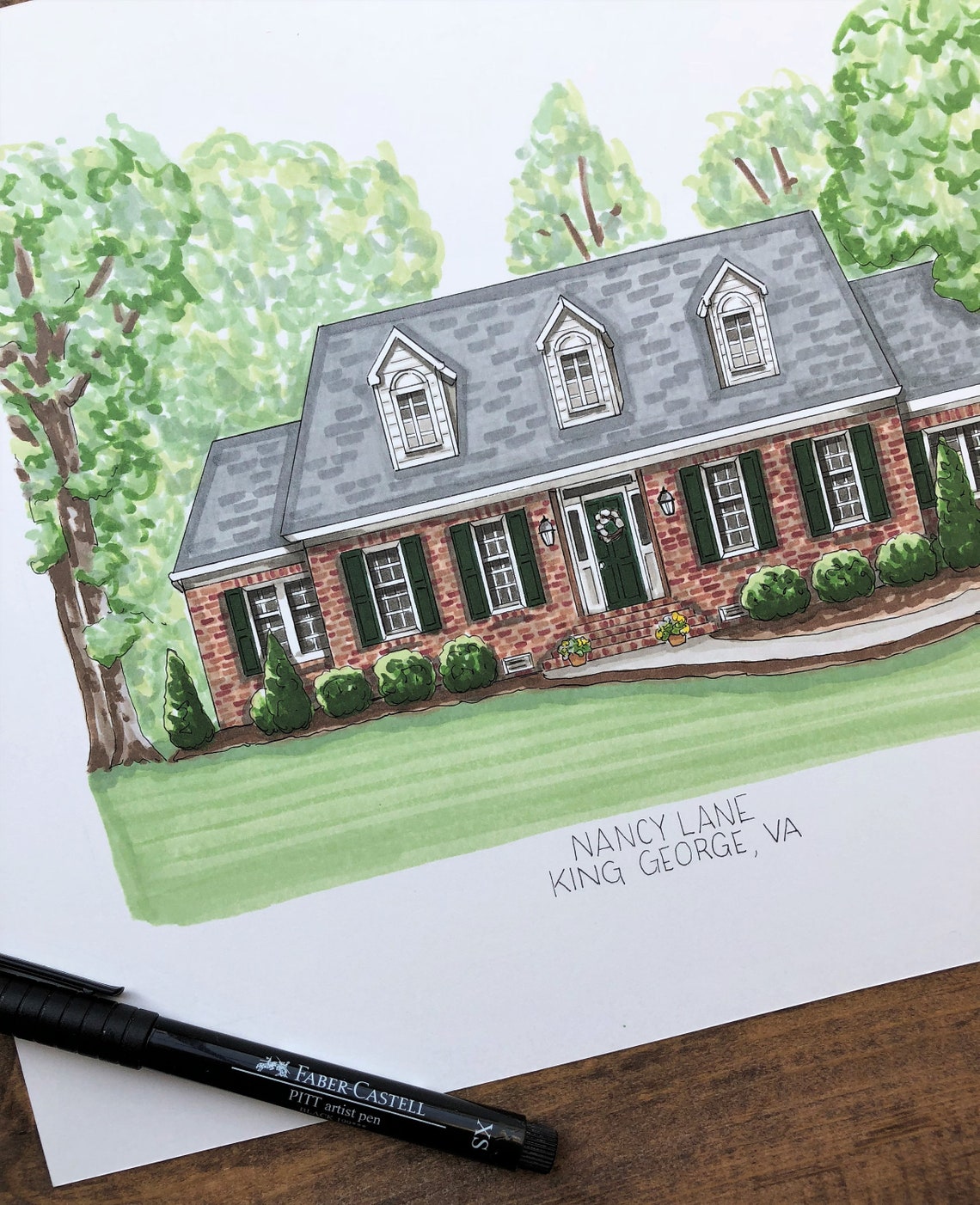 Custom House Drawing, Custom Home Portrait, House Portrait, House ...