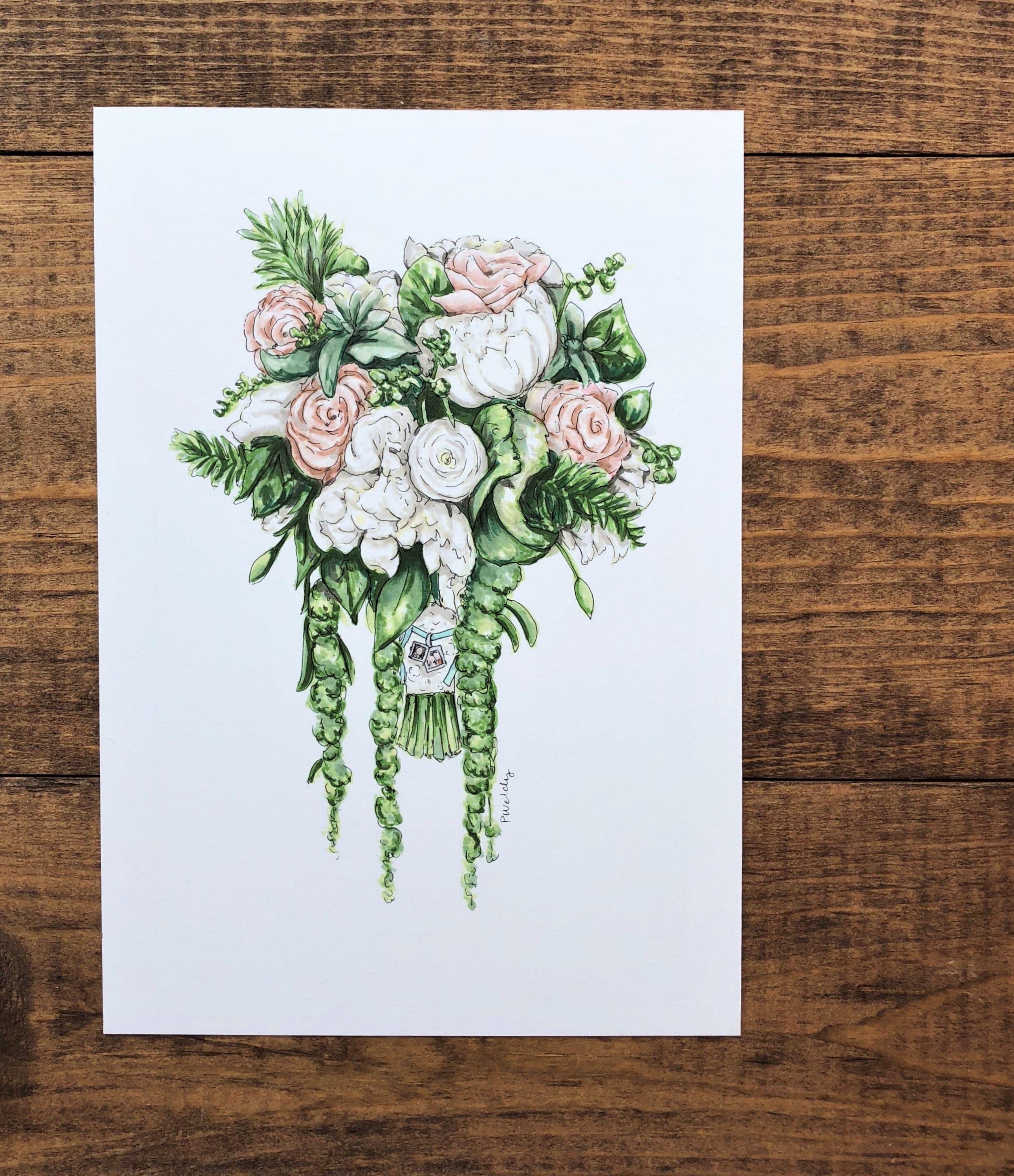 Bridal Bouquet Drawing