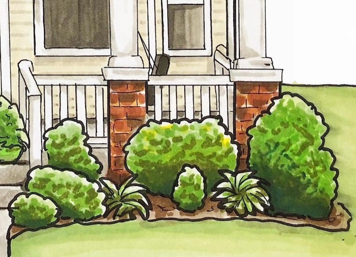 House Drawing House Portrait Custom Drawing of your home | Etsy