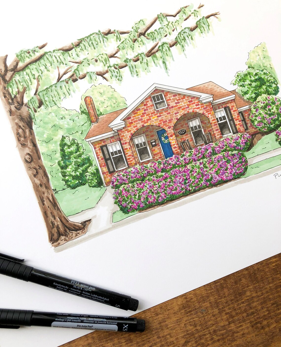 House Drawing, House Portrait, Custom Drawing of Your Home, House ...