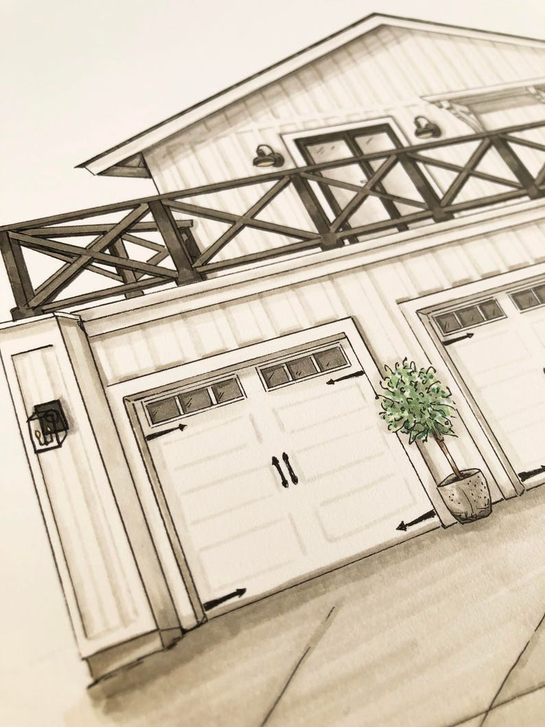 House Drawing House Portrait Custom Drawing of your home | Etsy