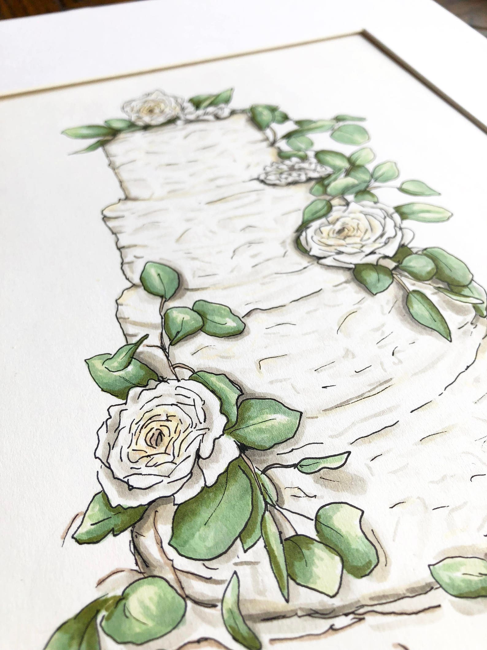 Wedding Cake Drawing Cake Illustration Custom Cake Drawing - Etsy