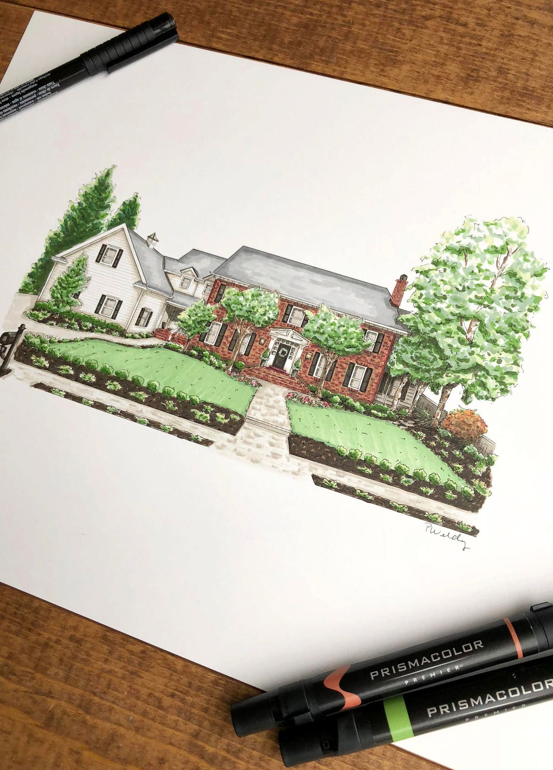 House Drawing, House Portrait, Custom Drawing of Your Home, House ...