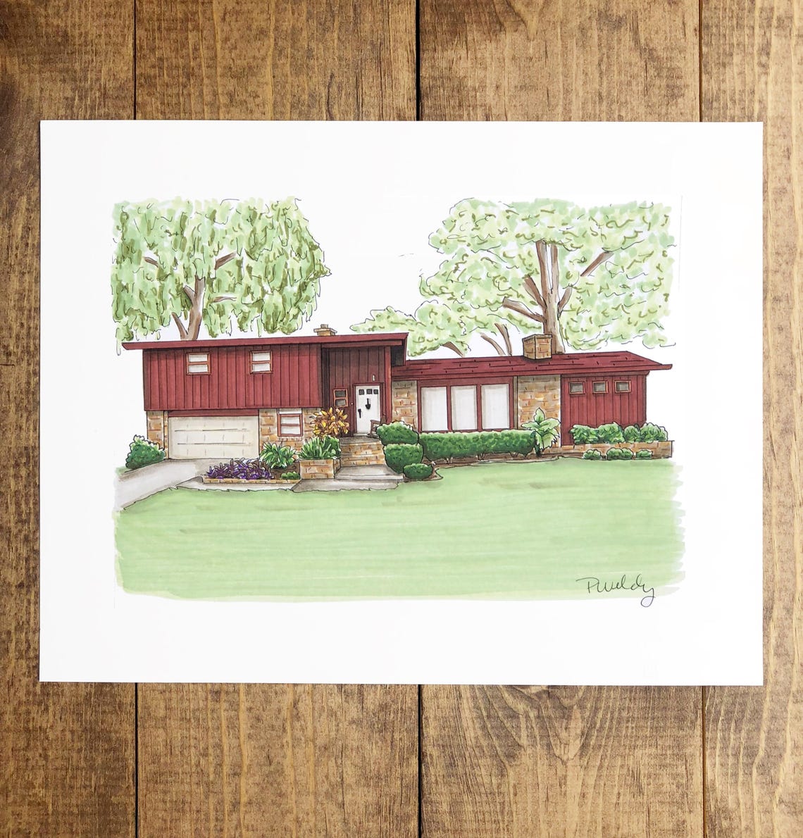 House Drawing, House Portrait, Custom Drawing of Your Home, House ...