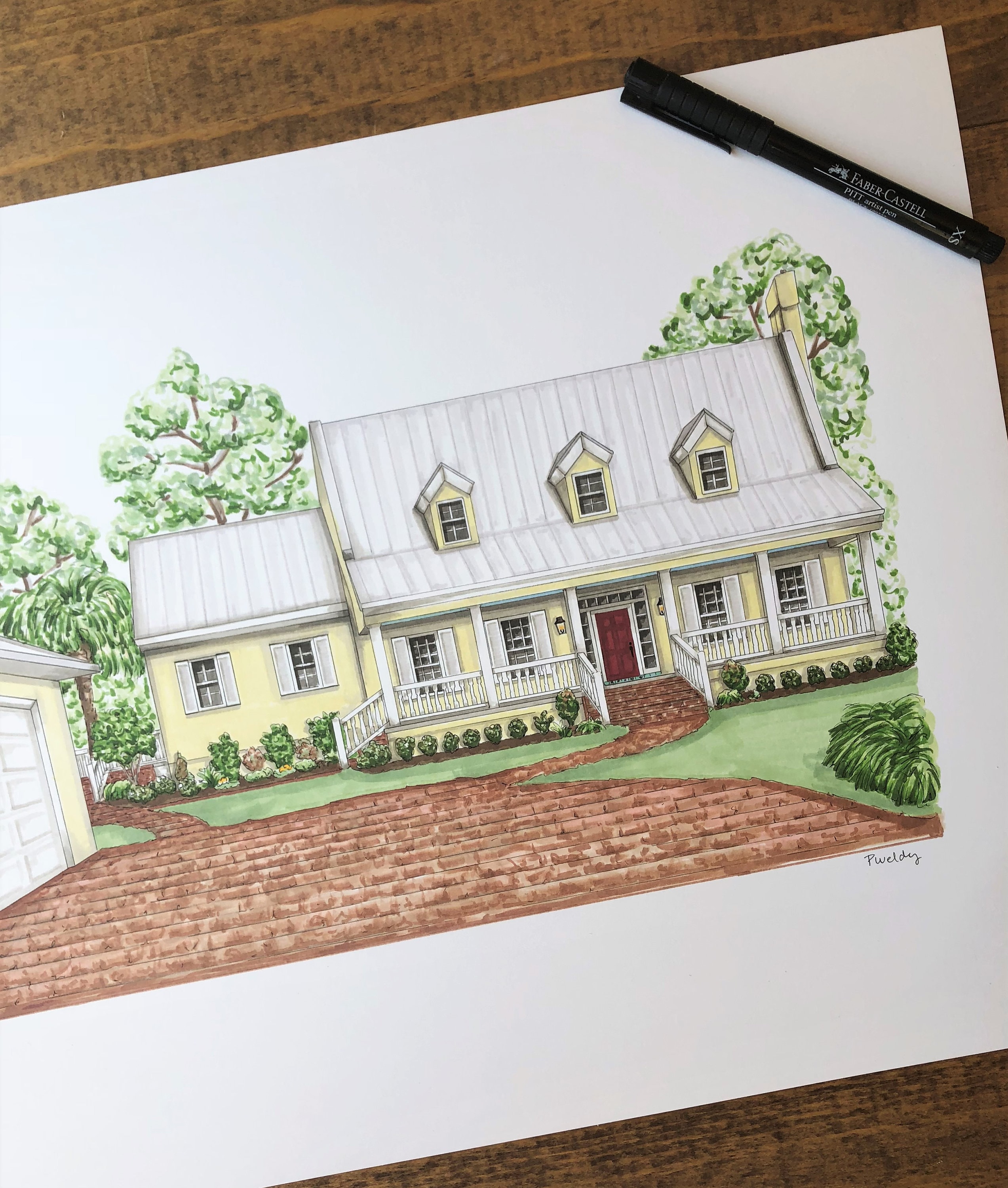 Custom House Drawing Custom Home Portrait House Portrait - Etsy