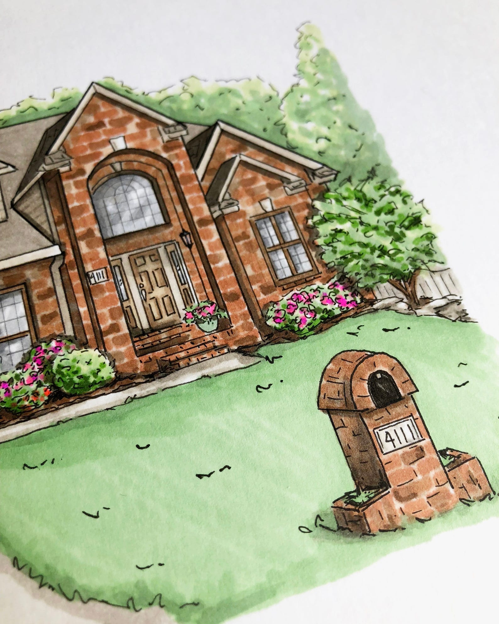 Custom House Drawing Custom Home Portrait House Portrait - Etsy