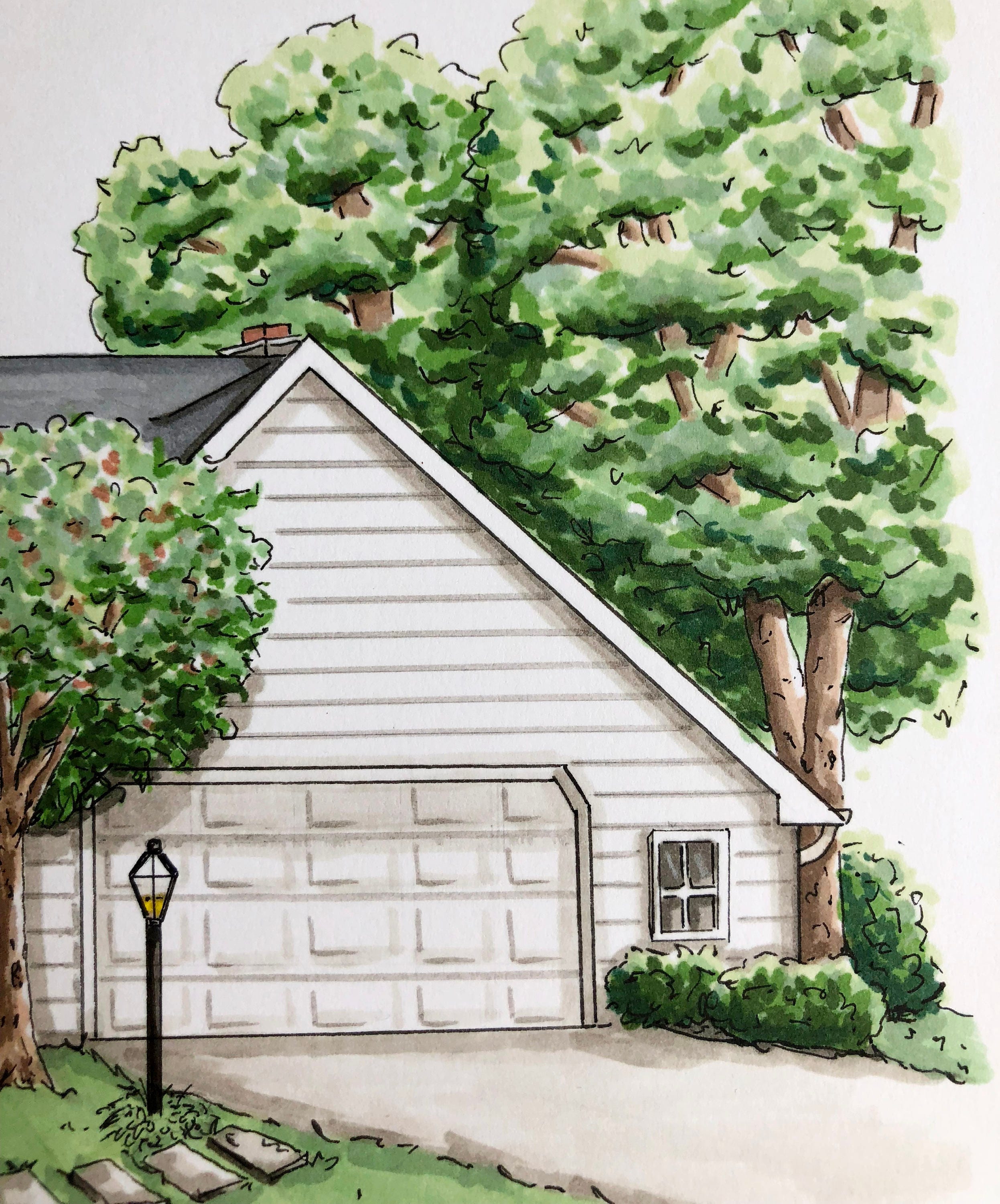 Custom House Drawing Custom Home Portrait House Portrait | Etsy