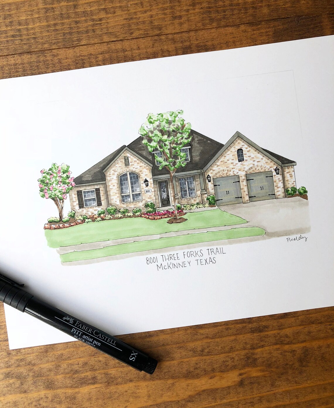 House Drawing, House Portrait, Custom Drawing of Your Home, House ...