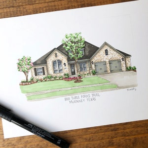 House Drawing, House Portrait, Custom Drawing of Your Home, House ...