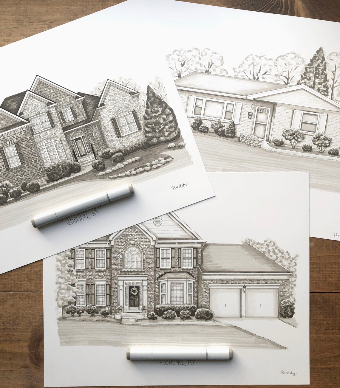 Black and White House Portrait Custom House Drawing Custom - Etsy