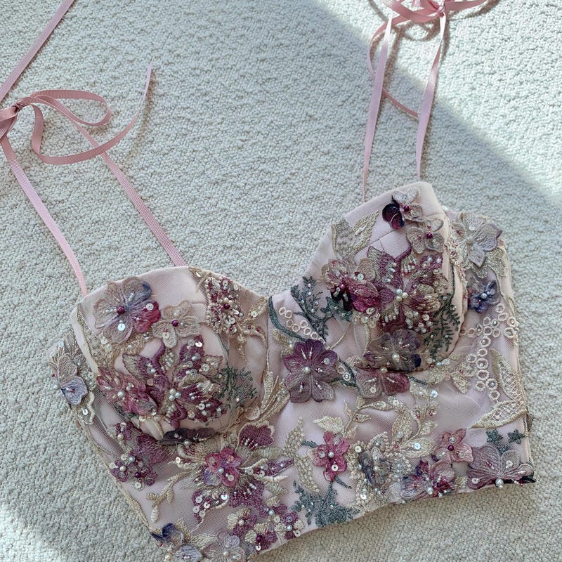 Embroidered Bra - Etsy