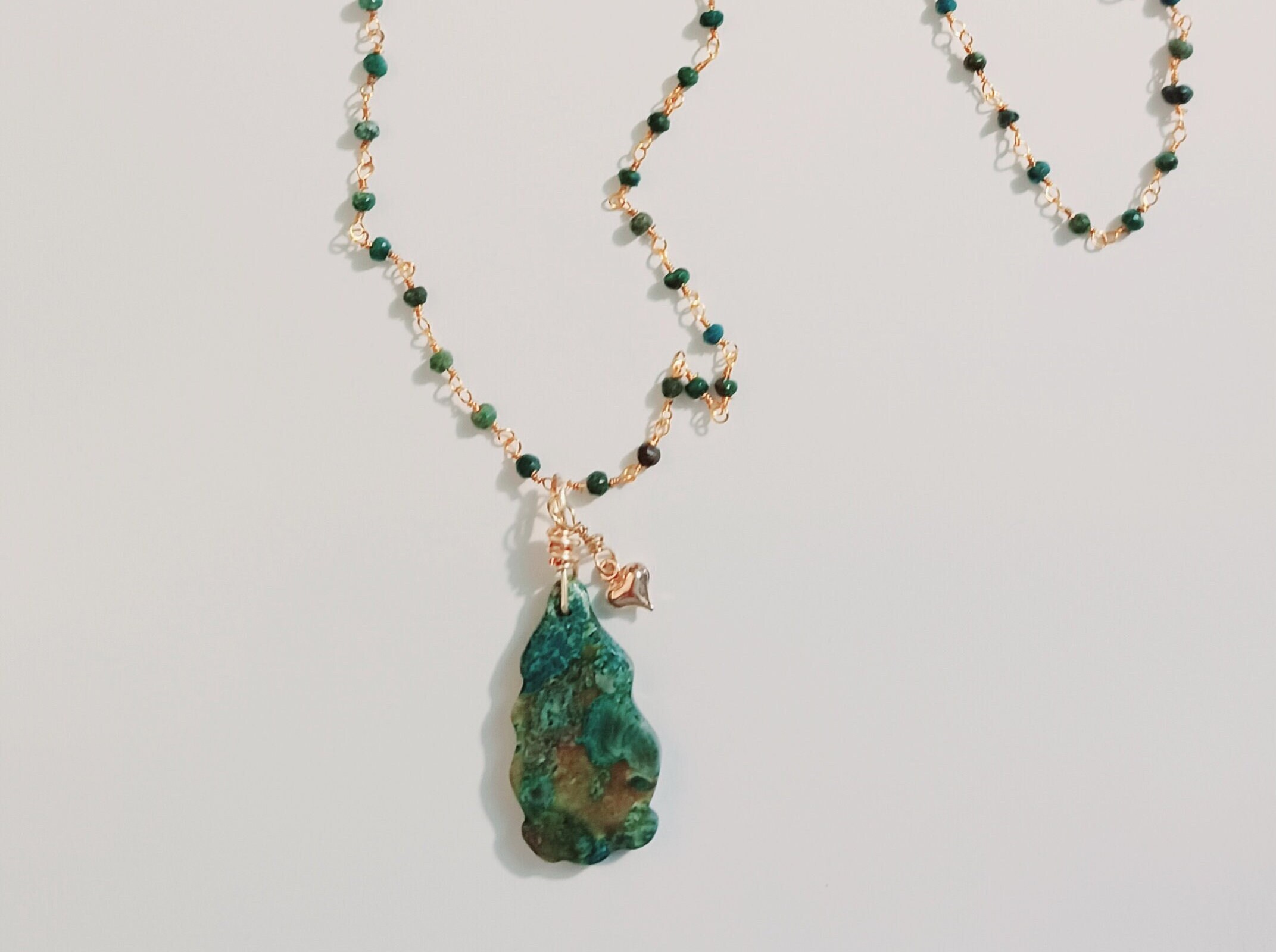 Chrysocolla Polished Bead Necklace