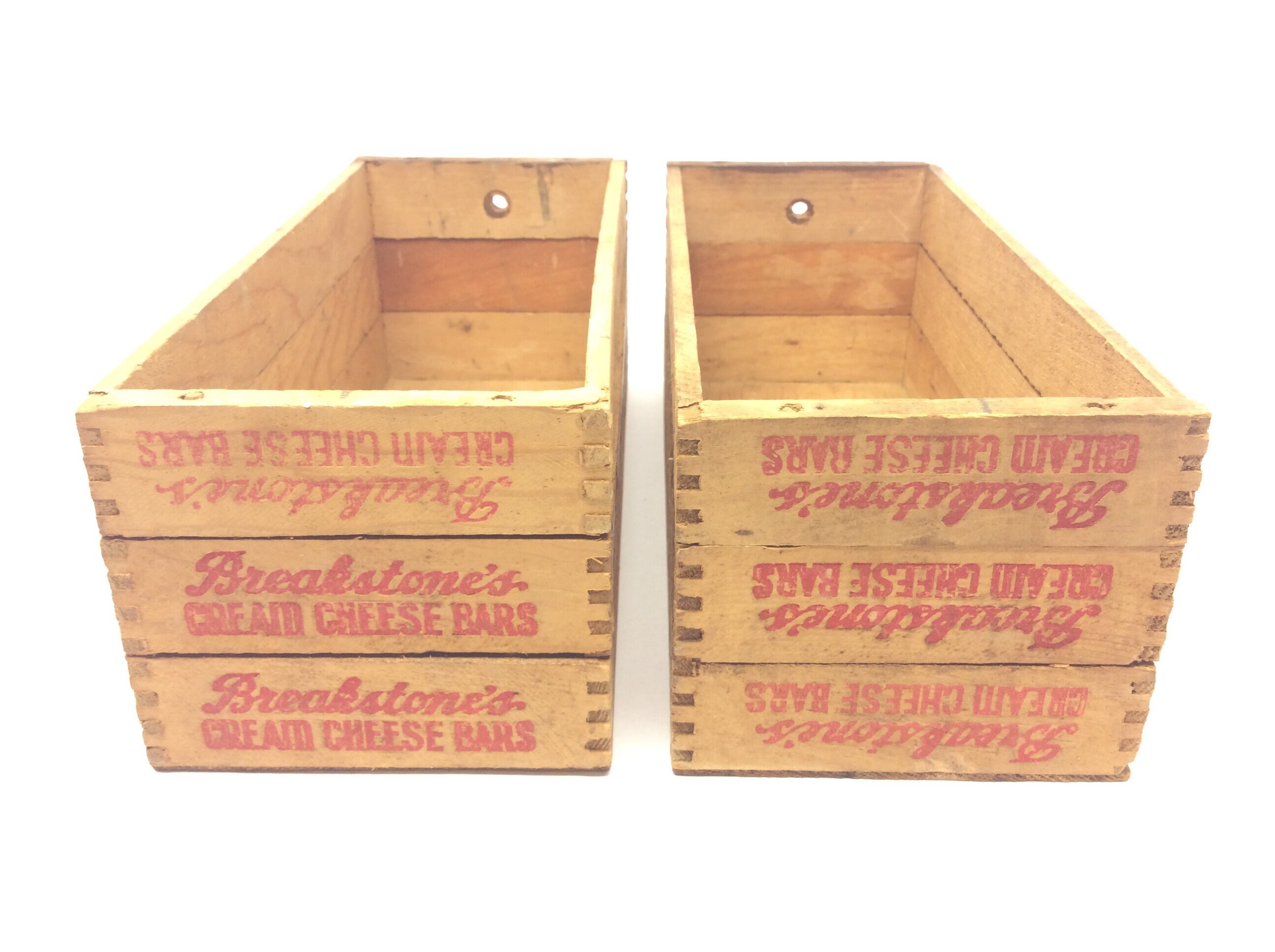 Two Breakstones Cream Cheese Bars New York Wooden Small Advertising ...