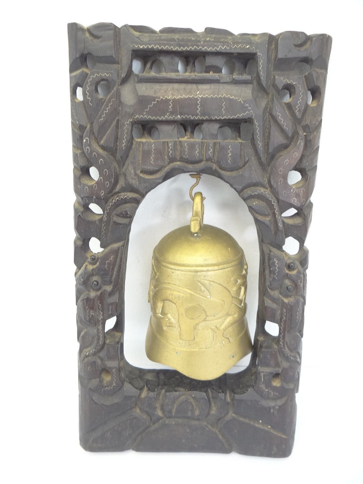 Vintage Chinese Brass Metal Dragon Bell W Inlayed Silver - Etsy