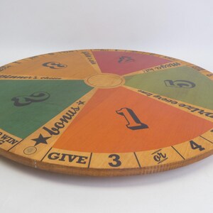 Vintage Used JK Adams Lazy Susan Colorful Spinning Chance Wheel Design ...