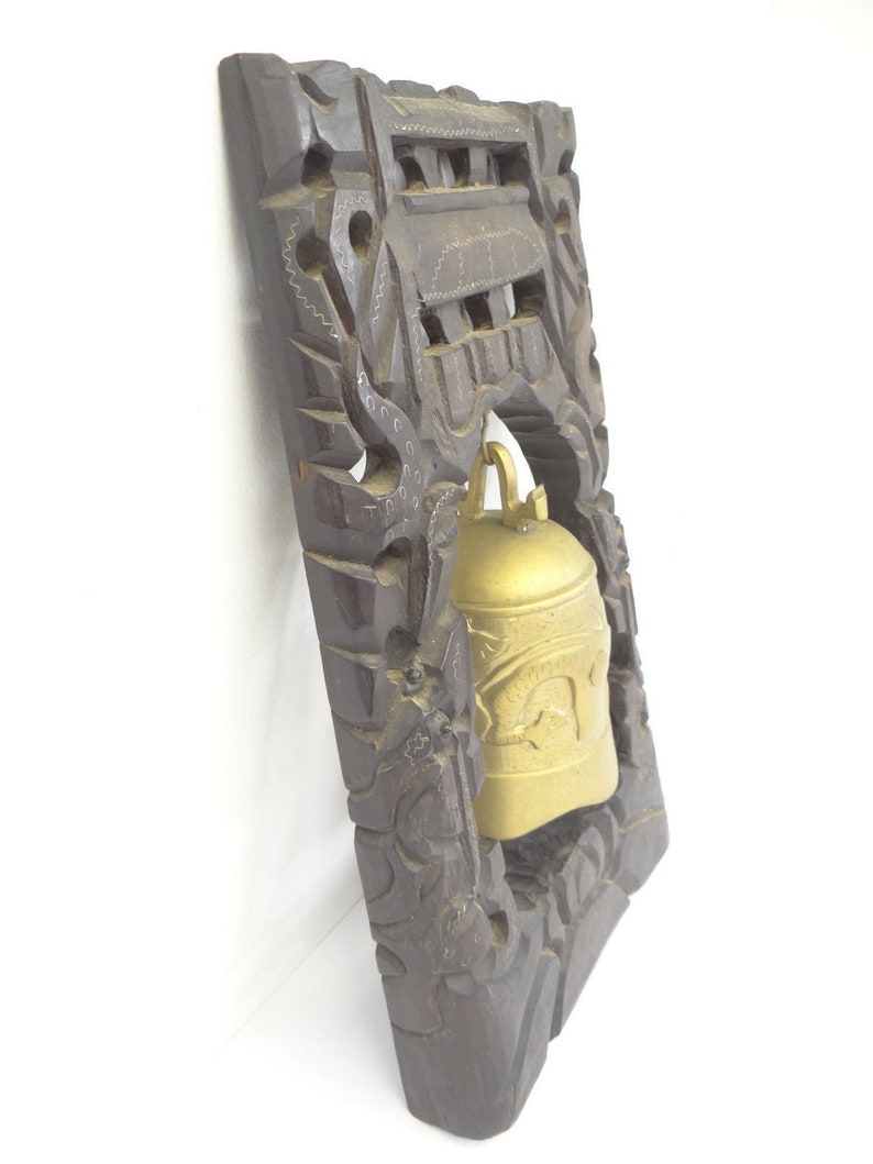 Vintage Chinese Brass Metal Dragon Bell W Inlayed Silver - Etsy