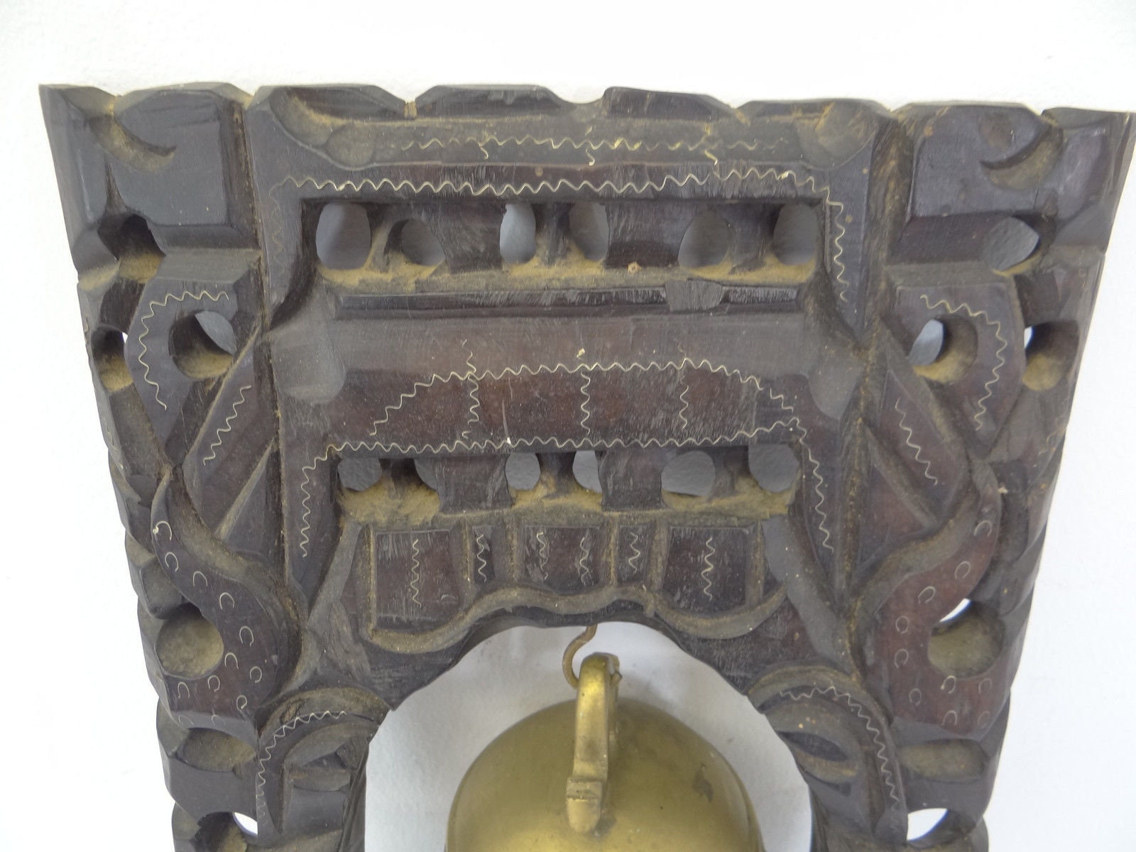 Vintage Chinese Brass Metal Dragon Bell W Inlayed Silver - Etsy