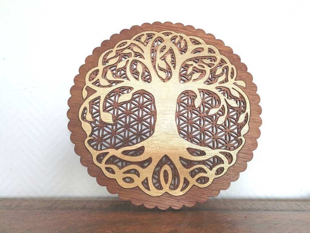 Handcrafted Tree of Life in Laser Cut Wood Worked in Depth - Etsy