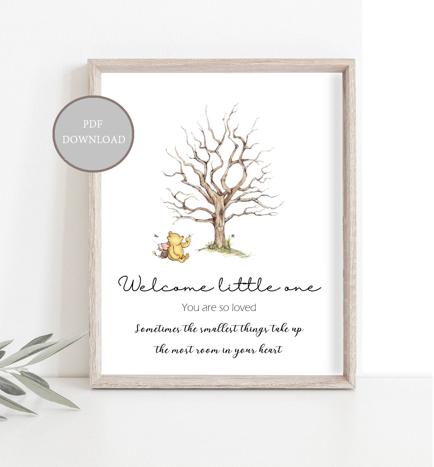Fingerprint Tree Template Baby Shower