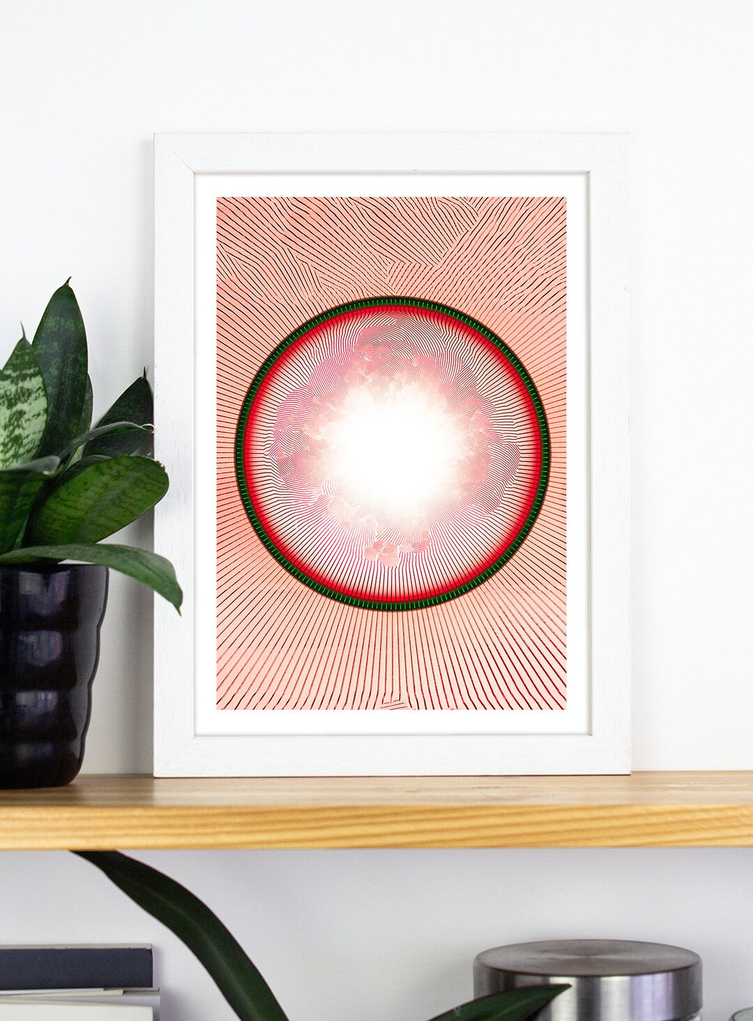 Red Sun Art Print, Psychedelic Poster for a Modern and Vibrant Home ...