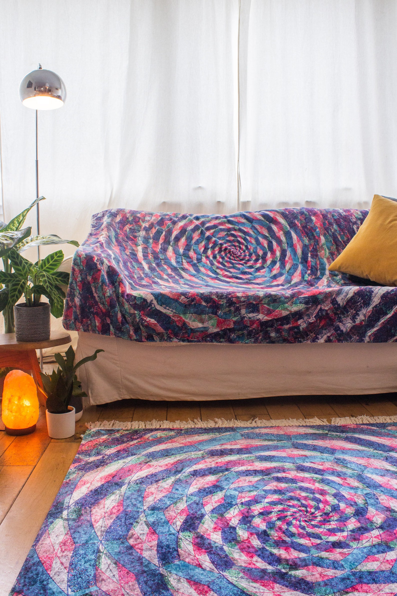 Blue Psychedelic Rug / Patterned Trippy Carpet / Psychedelic Carpet ...