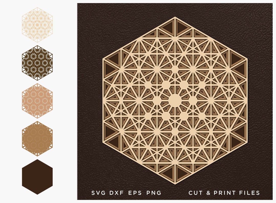 Sacred Geometry SVG, Cut File Mandala, Cut Multilayer Mandala, 3D ...