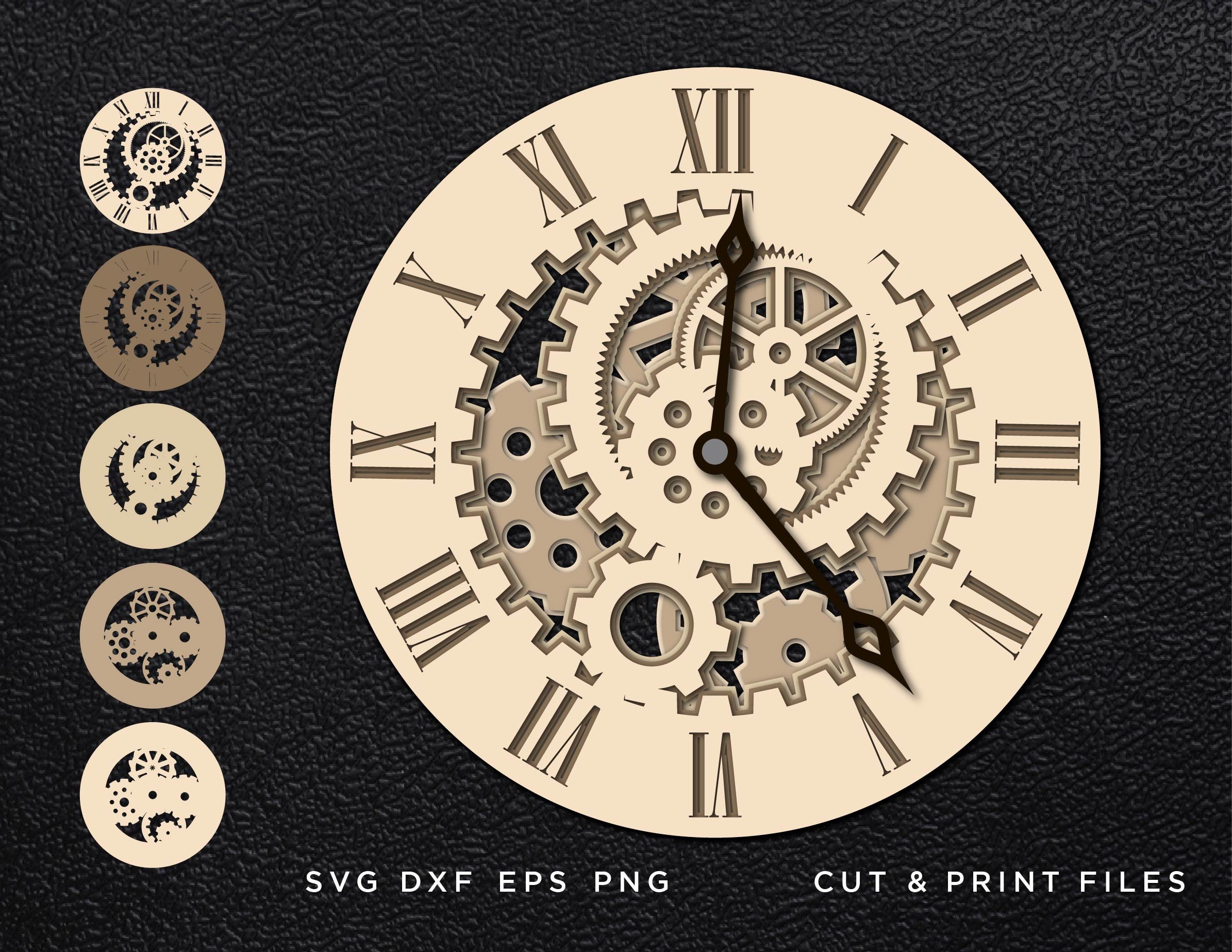 Wall Clock SVG Cut File Multilayer 3D Vector Digital - Etsy