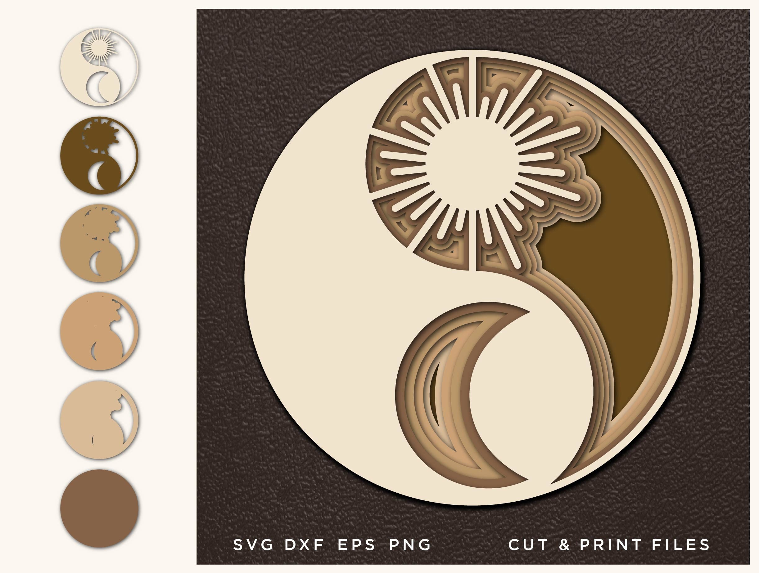 Cut multilayer 3D digital templates Cut file Tree of life Dxf Svg Eps ...