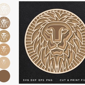 Lion Svg 3d Cut File Lion Cut Multilayer 3D Geometric - Etsy UK