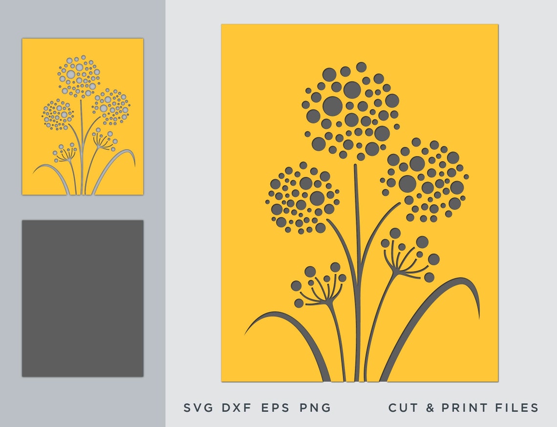 Dandelion Svg 3d Cut File Dandelion Cut Multilayer 3D | Etsy