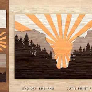 Laser Cut Files, DXF, SVG, Multi-layer Files, Layered Landscape ...