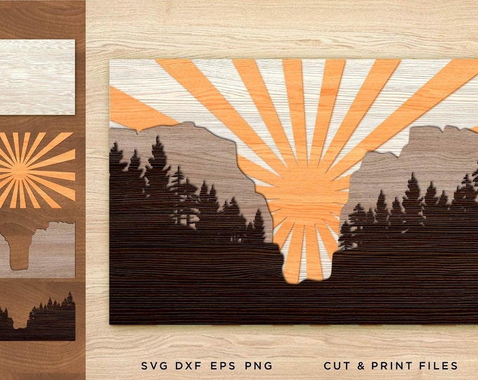 Digital File - 6 Layer Laser Cut Files, DXF, SVG, Multi-layer Files ...