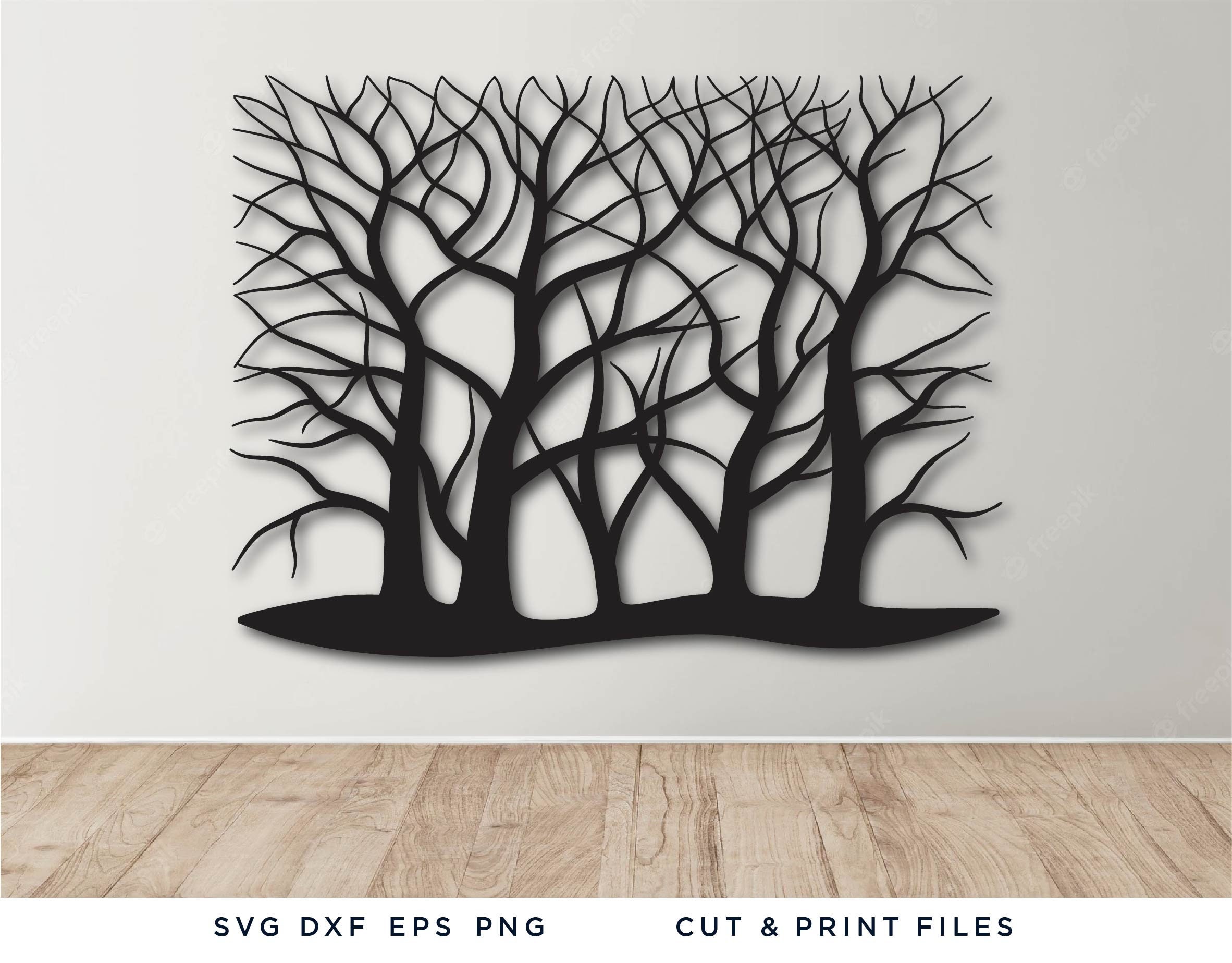 Wall Forest SVG Tree Cut File Tree Cut Out Tree Dxf Tree - Etsy UK