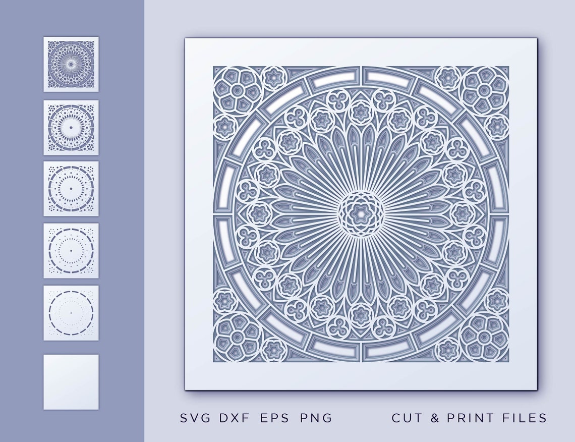 Mandala SVG Cut File Mandala Cut Multilayer Mandala 3D | Etsy