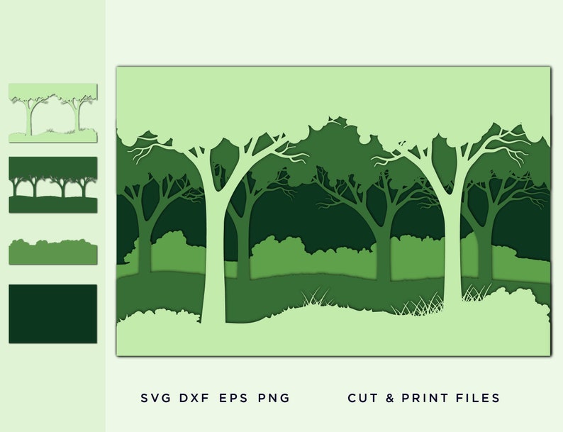 Wall Art 3D Landscape Tree SVG File for Cricut Layered - Etsy
