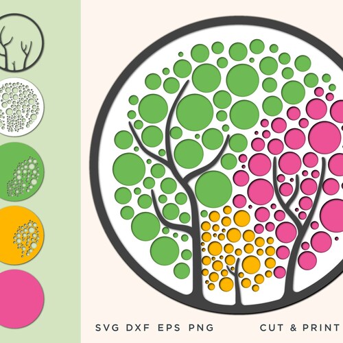 Wall Art 3D Landscape Tree SVG File for Cricut Layered - Etsy