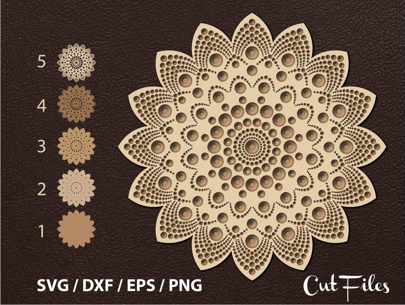 Mandala SVG Cut File Mandala Cut Multilayer Mandala 3D - Etsy