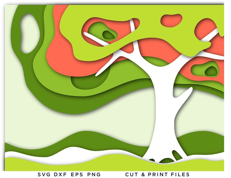 3D Tree Wave Tree of Life Multi Color Layers Papercut | Etsy