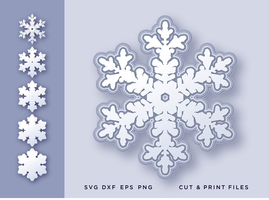Christmas Snowflake Svg, Snowflake 3d Svg - Snowflake Layers ...