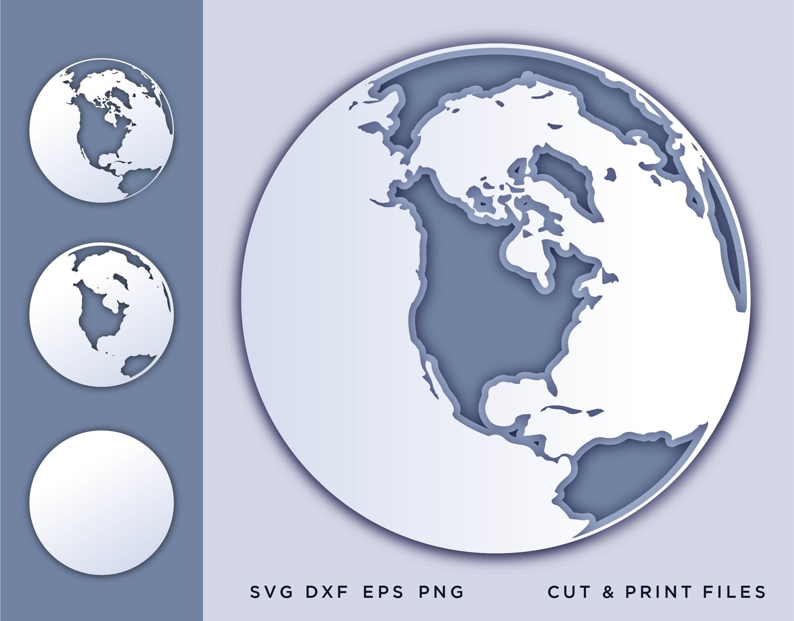 Earth, Svg Files for Cricut, Layered Earth Svg, 3d Svg, Laser Cut Files ...