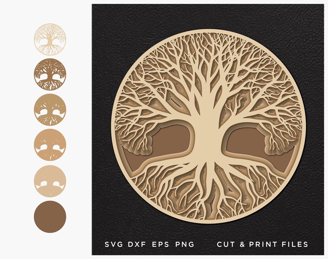 Tree of Life Tree of Life Svg Tree Cut File SVG by Layers | Etsy