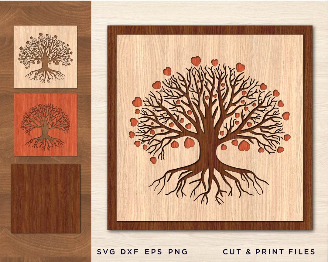 Tree of Life, Laser Cut Files, DXF, SVG, Multi-layer Files, Layered ...