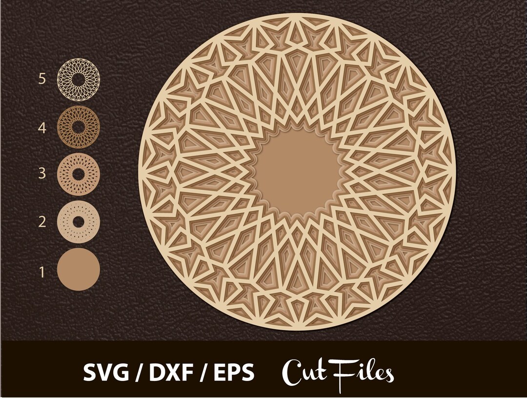 Layered 3d Mandala Svg, Mandala SVG, Cut File Mandala, Cut Multilayer ...