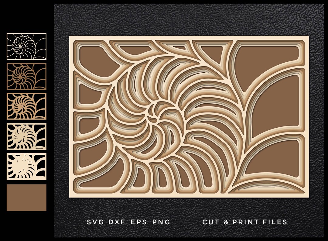Nautilus Svg, 3d, Cut File Snail, Cut Multilayer, 3D Geometric Digital ...