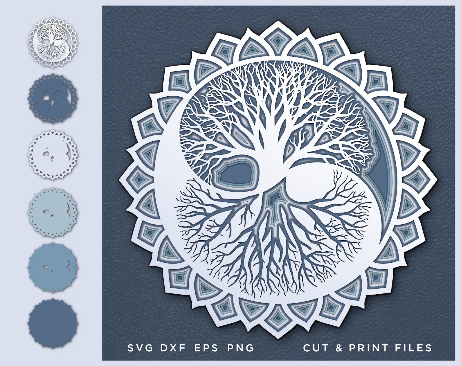 Yin Yang, Tree of Life, Tree of Life Svg, Tree Cut File, SVG by Layers ...