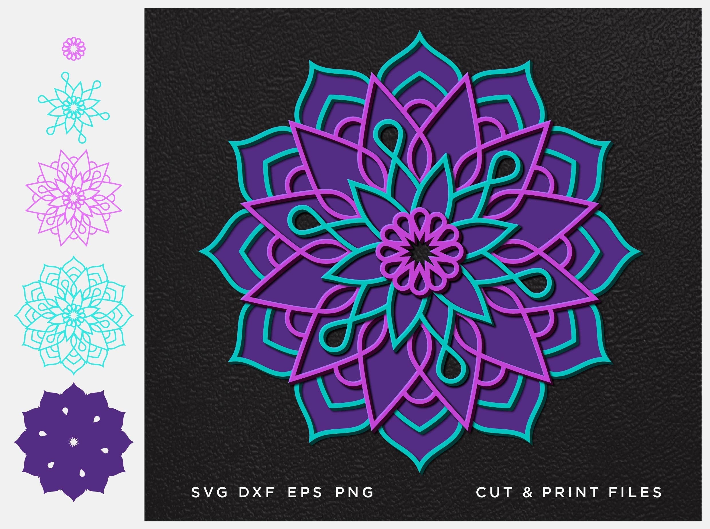 Mandala SVG Cut file Mandala Cut multilayer Mandala 3D | Etsy