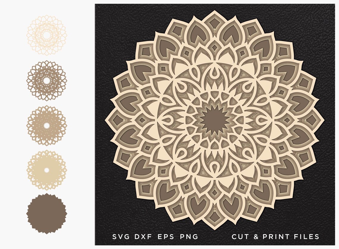 Mandala SVG Cut File Mandala Cut Multilayer Mandala 3D - Etsy