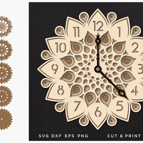 2 Minimalist Wall Clock Templates Digital Vector Files Svg Dxf - Etsy