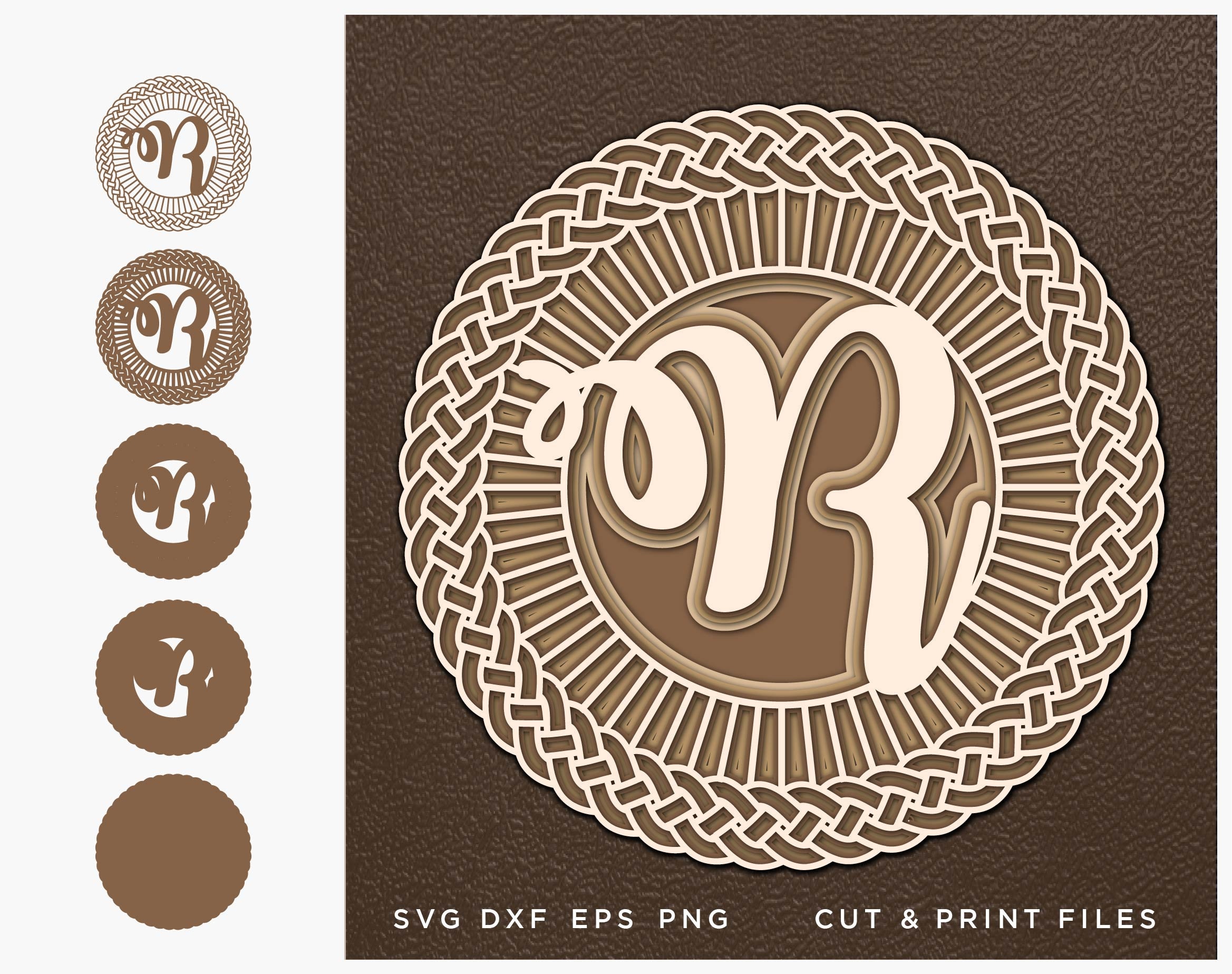 Alphabet letter R Cut file Mandala Multilayer 3D Alphabet | Etsy