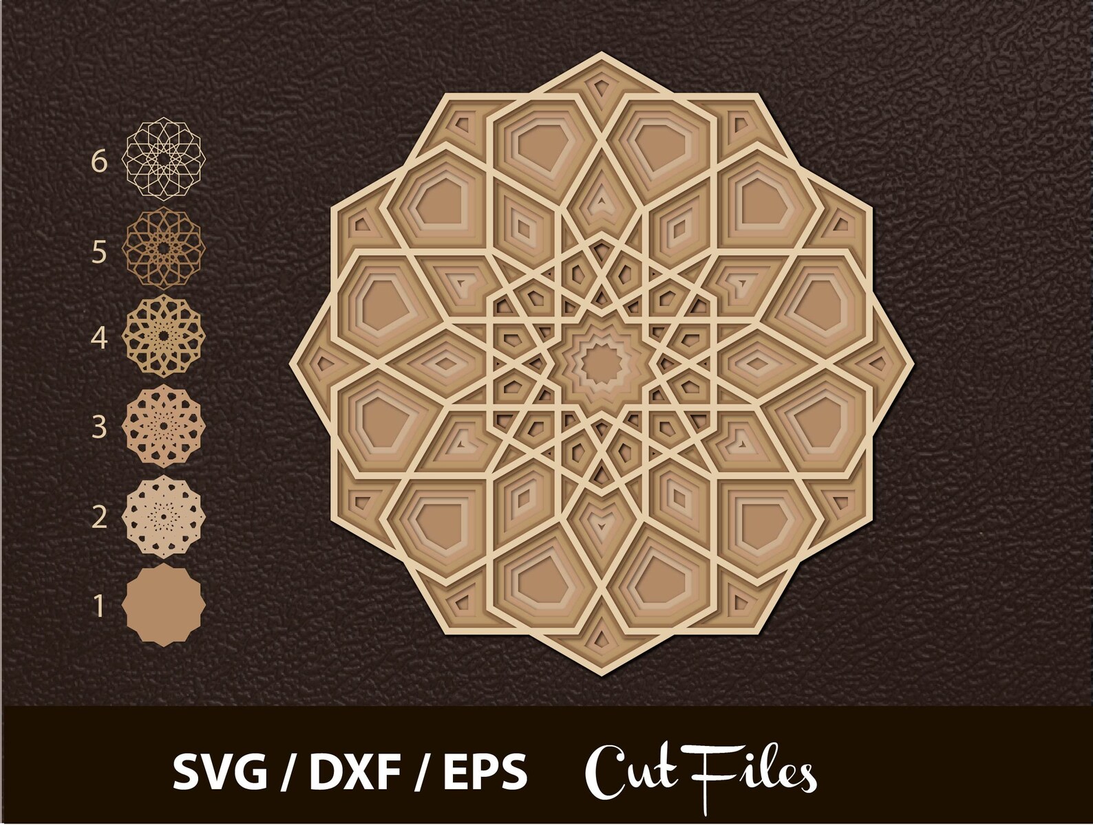 Mandala SVG Cut File Mandala Cut Multilayer Mandala 3D - Etsy